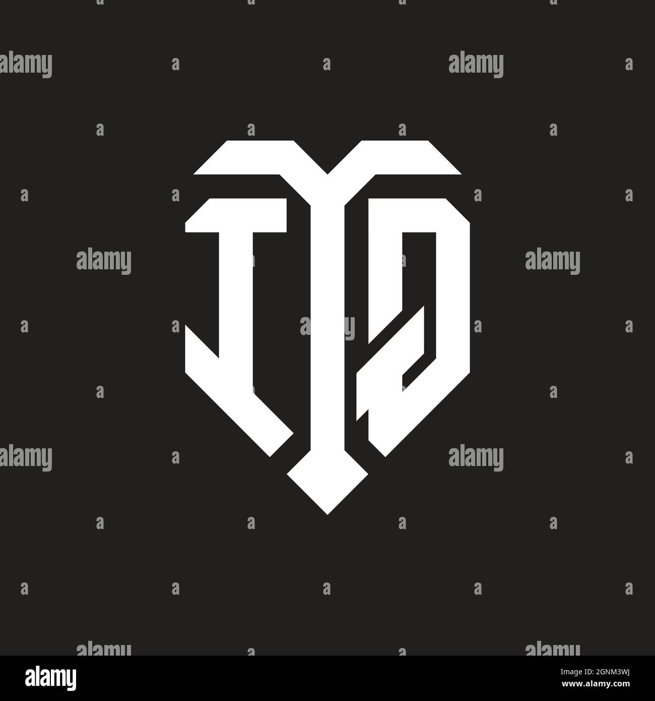 JA logo with shield white orange shape design template isolated on ...