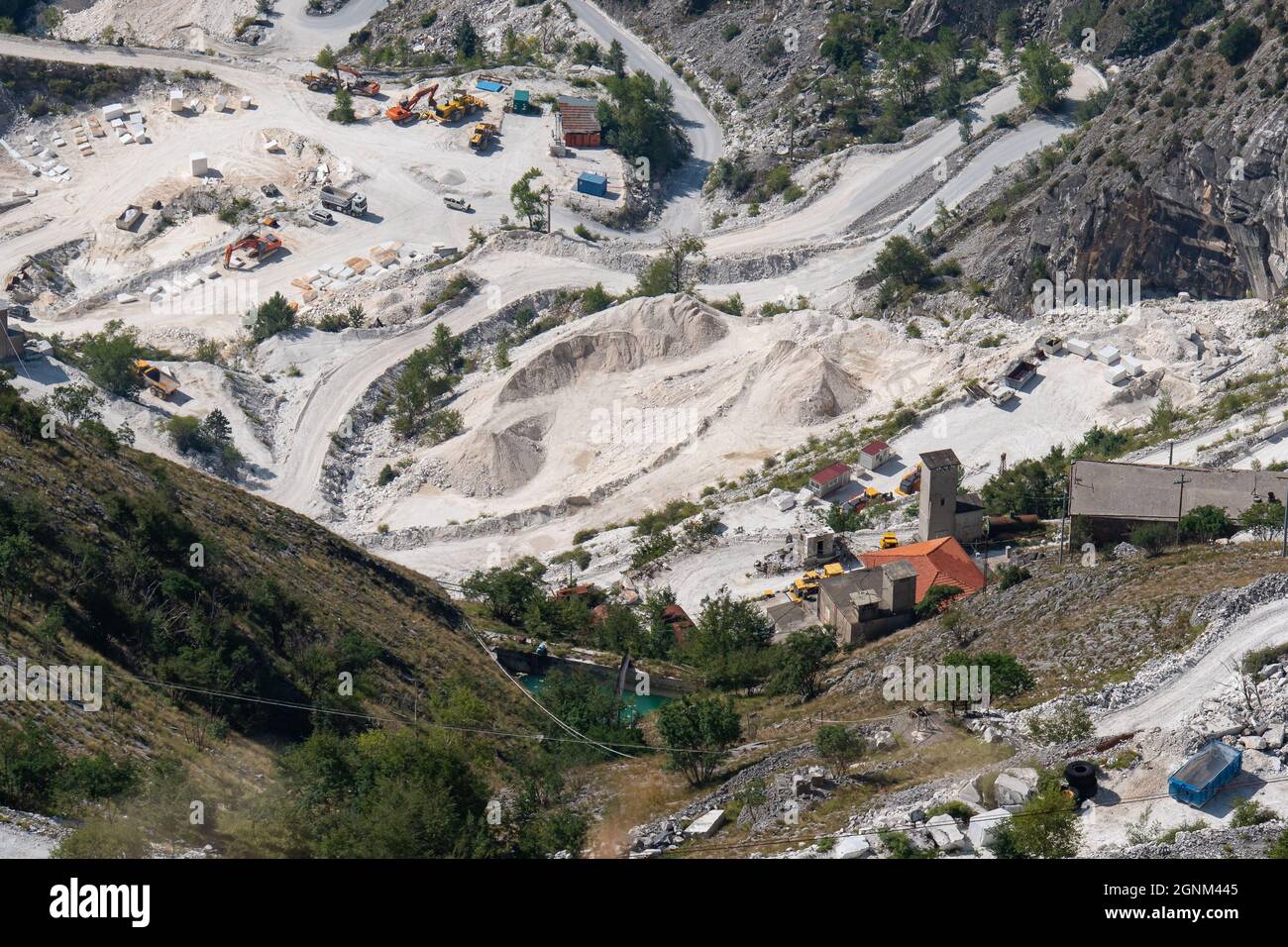 View of the Carrara Marble Quarries with Excavation Equipment ready for ...