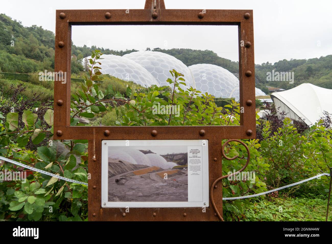 Before and after construction frame at the Eden Project in Cornwall, UK ...