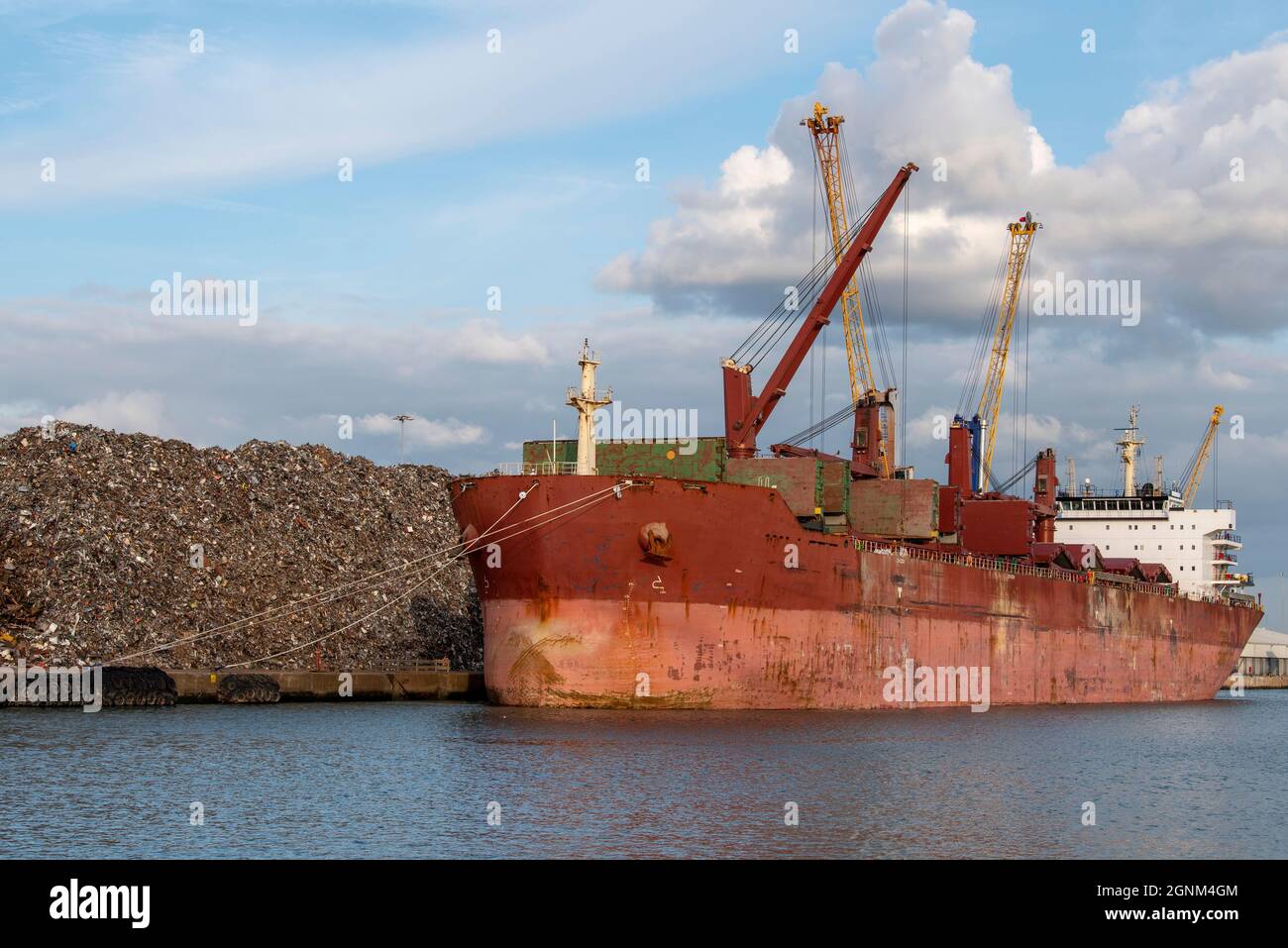 Southampton, England, UK. 2021. Bulk carrier ship alongside berth with ...