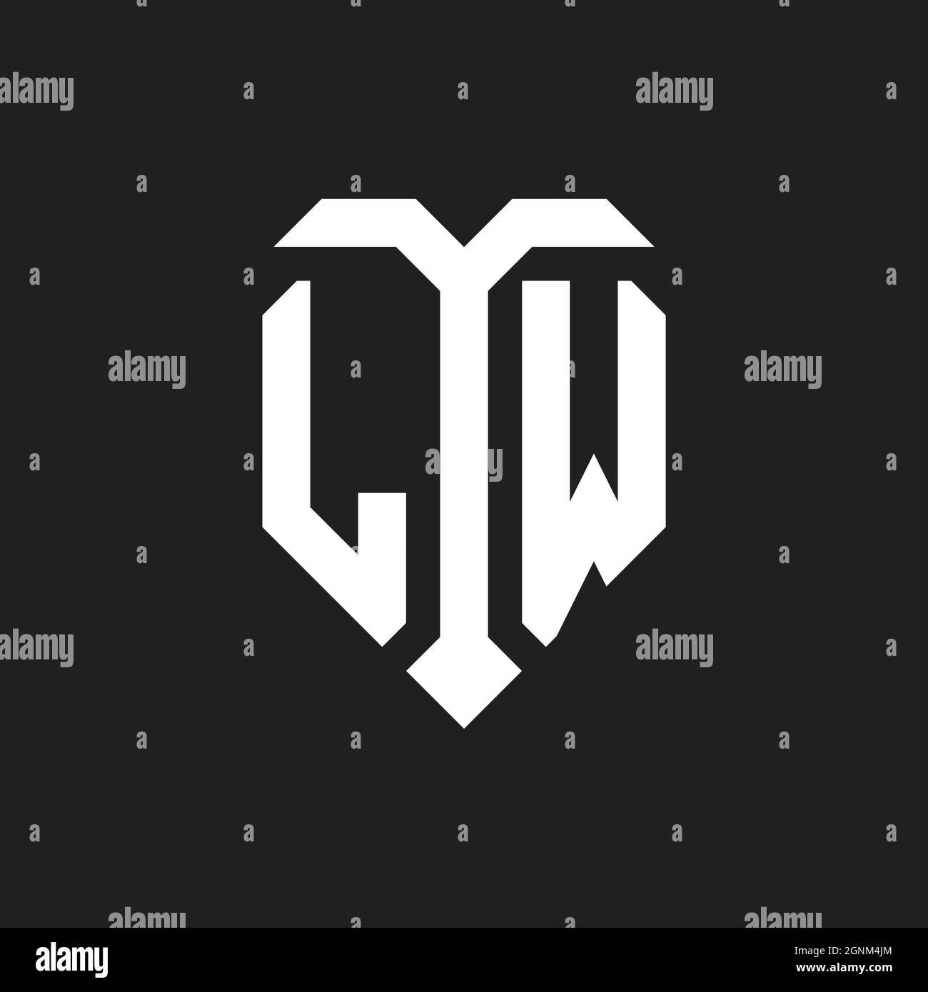 MI logo with shield white orange shape design template isolated on ...