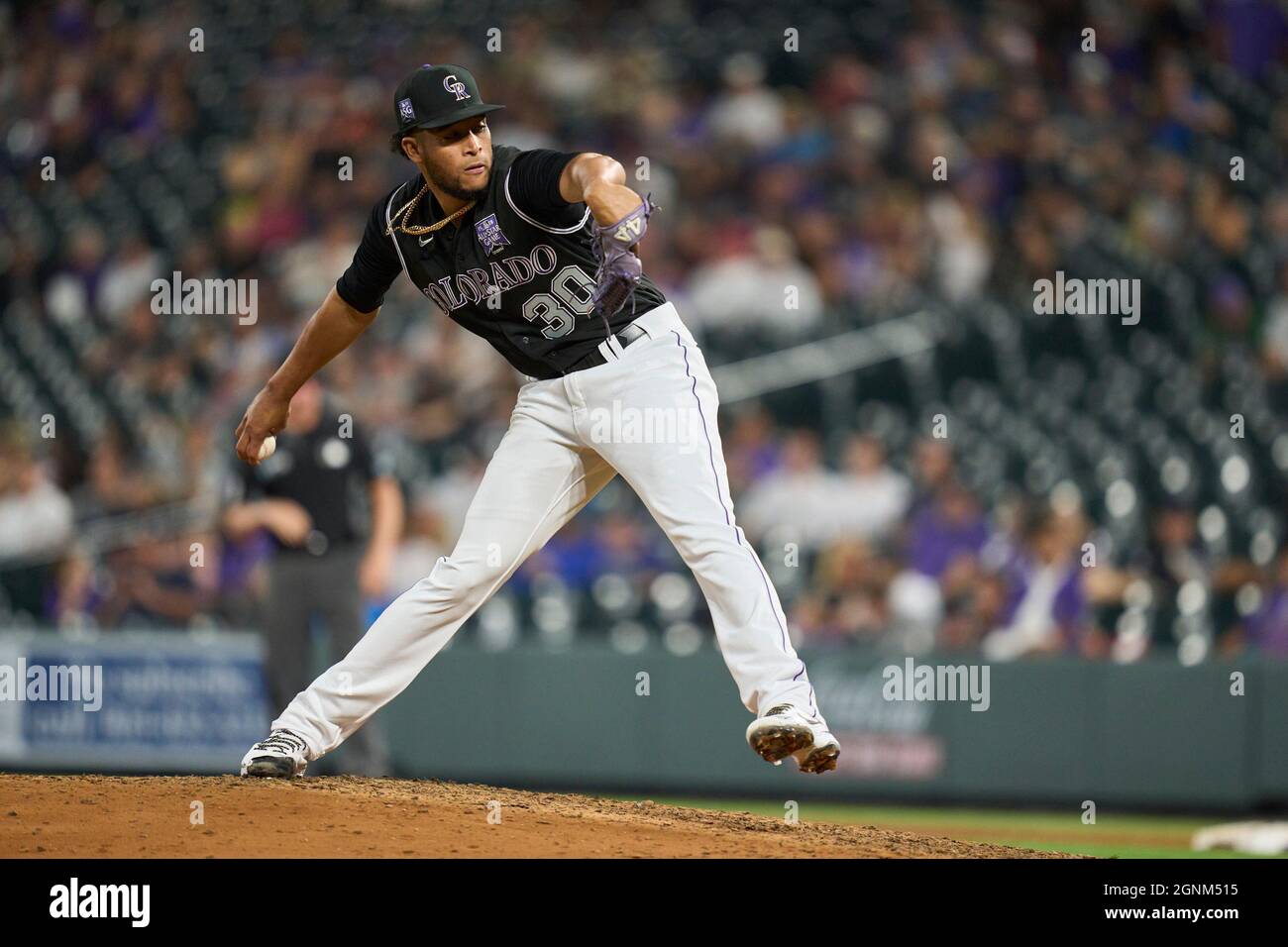Denver CO, USA. 25th Sep, 2021. Colorado pitcher Julian Fernandez (30 ...