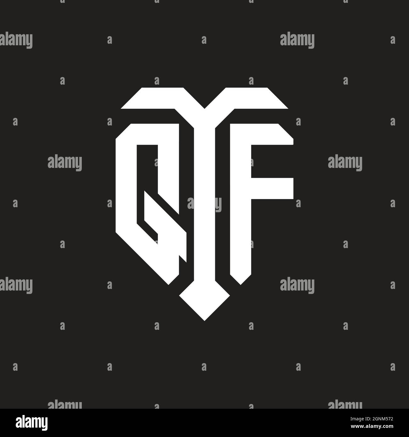 QX logo with shield white orange shape design template isolated on ...