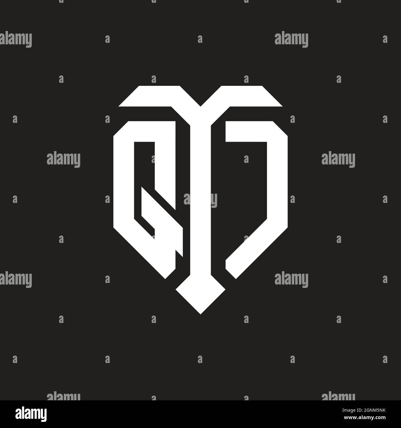 QS logo with shield white orange shape design template isolated on ...