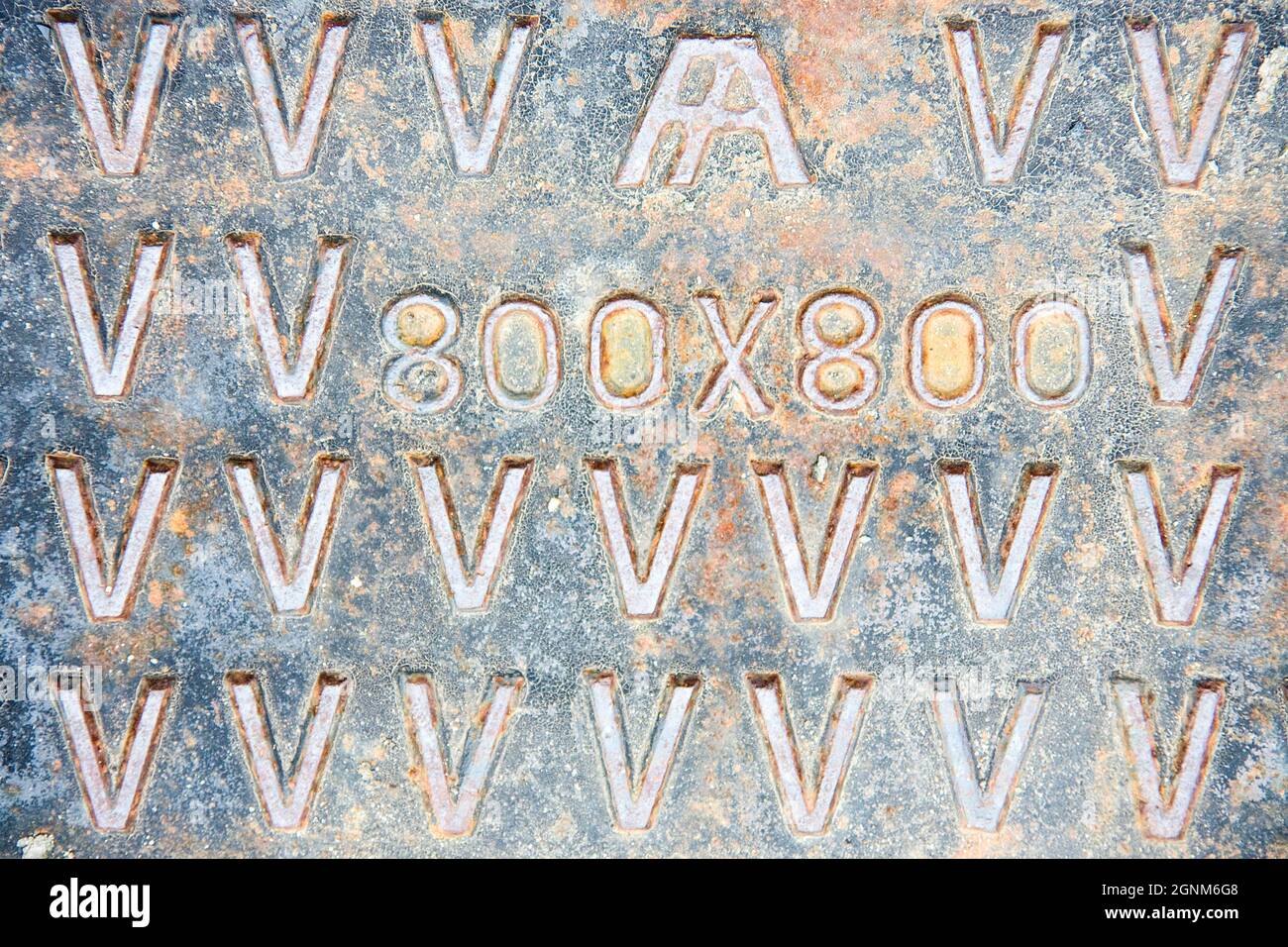 rusty and scratched metal panel background with letter on rilief Stock ...