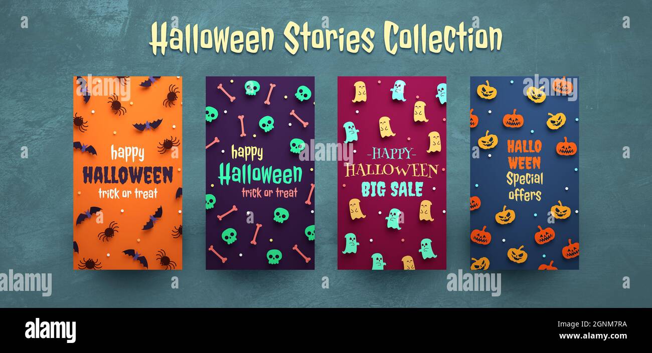 Halloween social media stories collection. Happy halloween stories ...