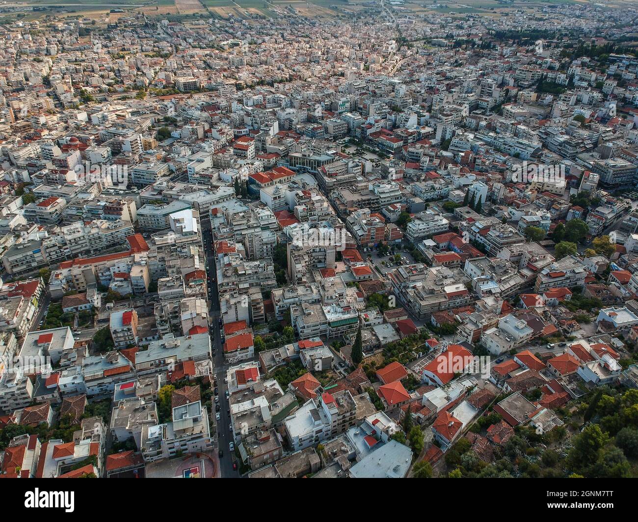 Aerial urban view of Lamia city, Phthiotis, Greece, Europe Stock Photo ...