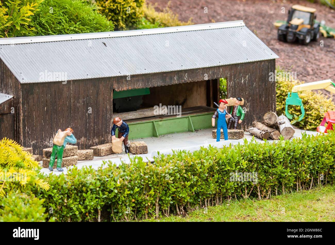 Closeup of model farmers at a model village in England Stock Photo - Alamy