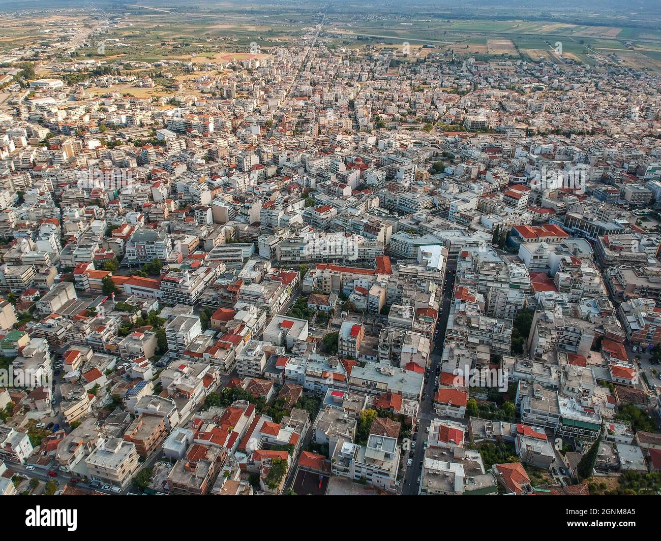 Aerial urban view of Lamia city, Phthiotis, Greece, Europe Stock Photo ...