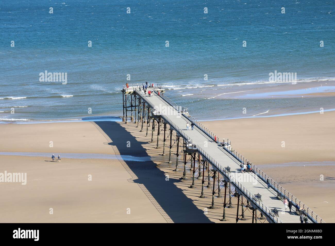 22 September 2021: View of Saltburn Pier in Saltburn-by-the-Sea in ...