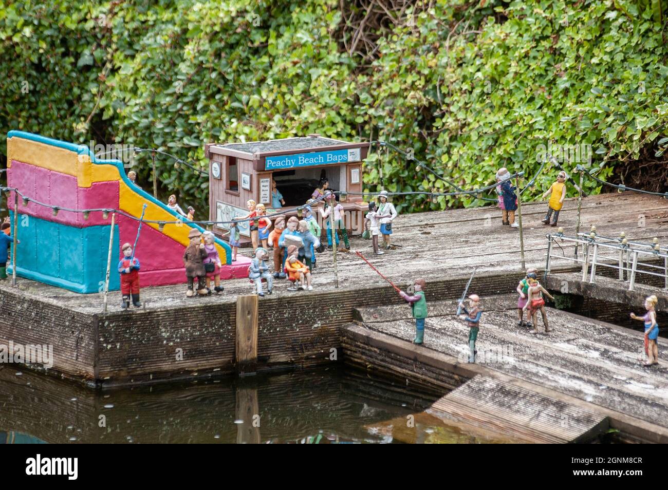 BABBACOMBE, TORQUAY, ENGLAND- 26 June 2021: Pier at Babbacombe Model ...