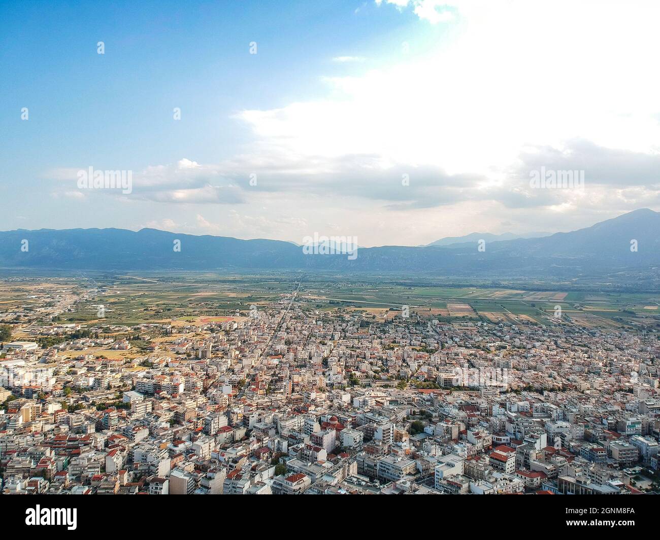 Aerial urban view of Lamia city, Phthiotis, Greece, Europe Stock Photo ...