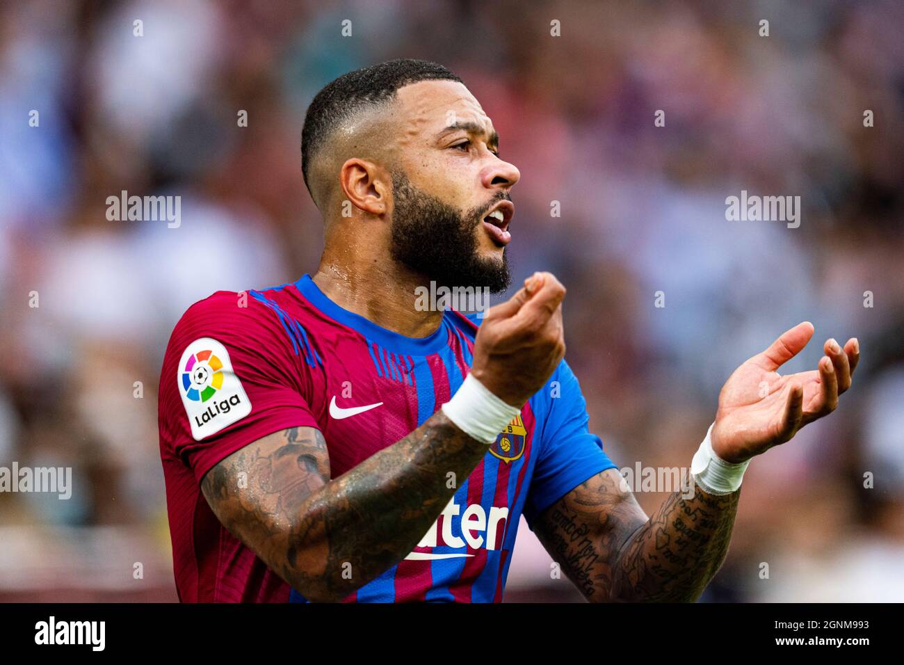 Barcelona, Spain. 26th Sep, 2021. Memphis Depay (FC Barcelona), during ...