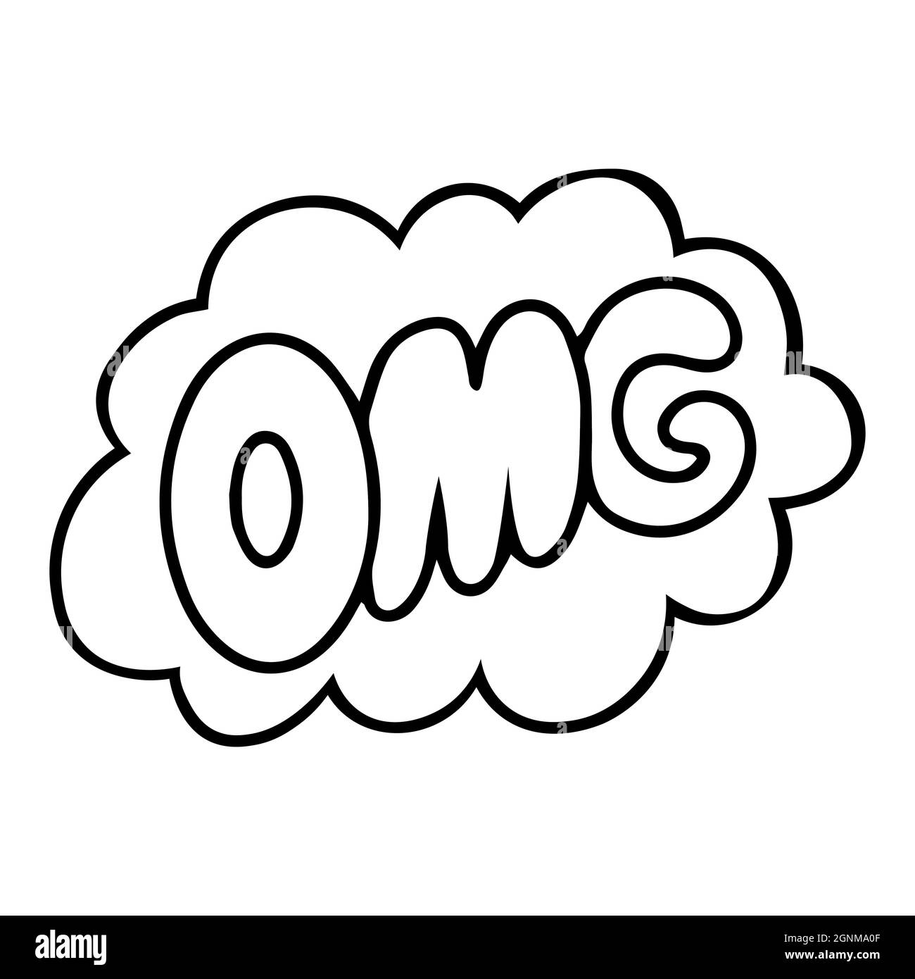OMG Comic Speech Bubble. Design element for postcard, logo, icon, web ...
