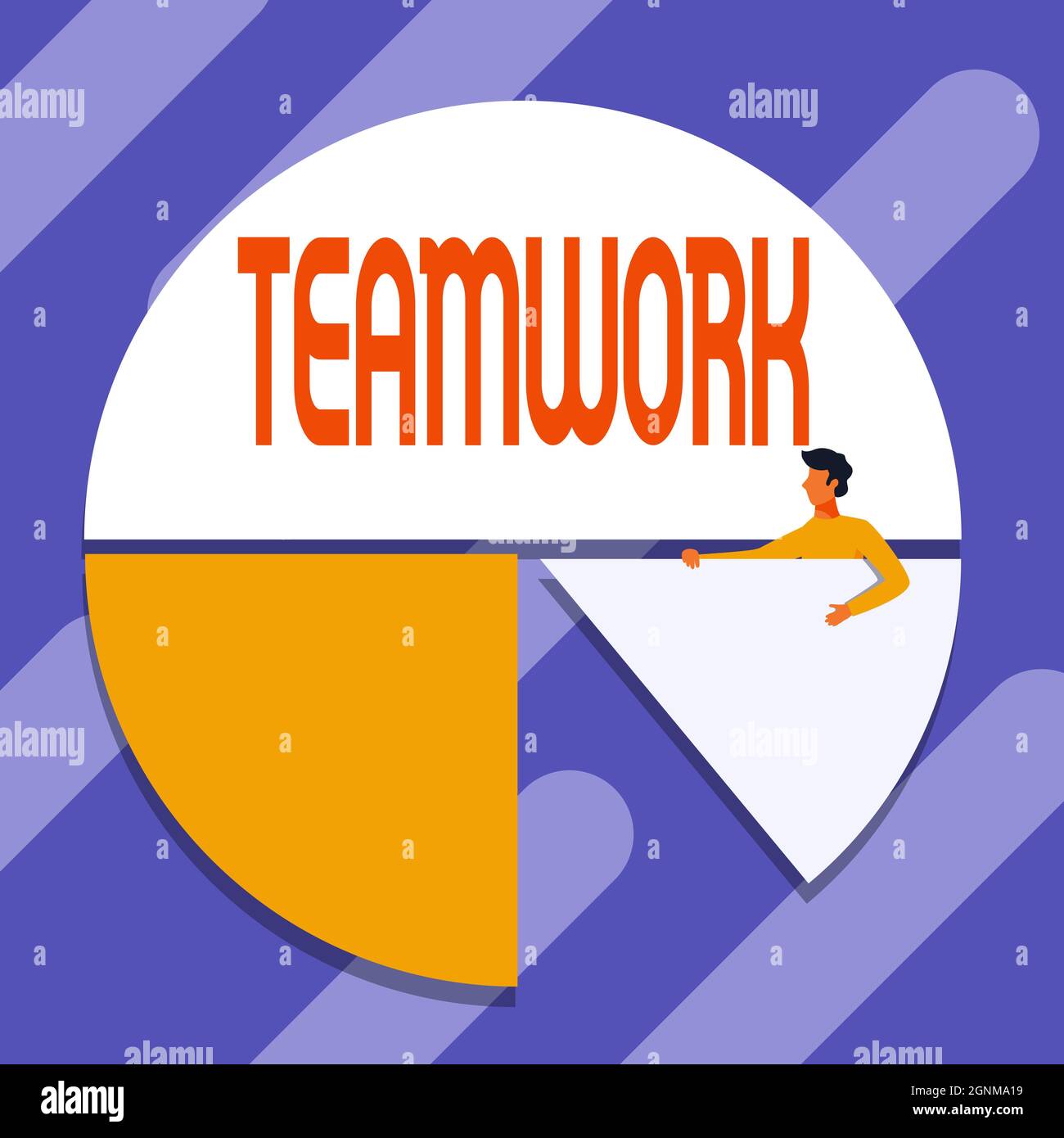 Hand writing sign Teamwork. Word Written on combined action of group ...