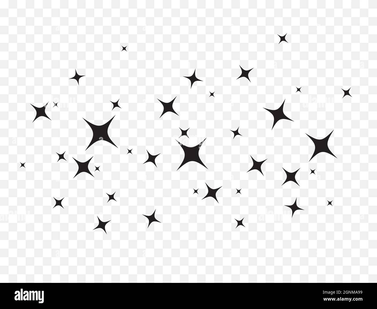 Cloud of stars. Sparkles stars isolated on white background. Starry sky ...
