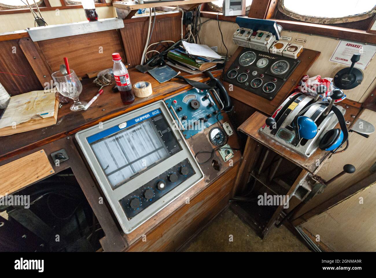 Lindesnes, Norway - July 10 2008: Interior and instruments of a ...