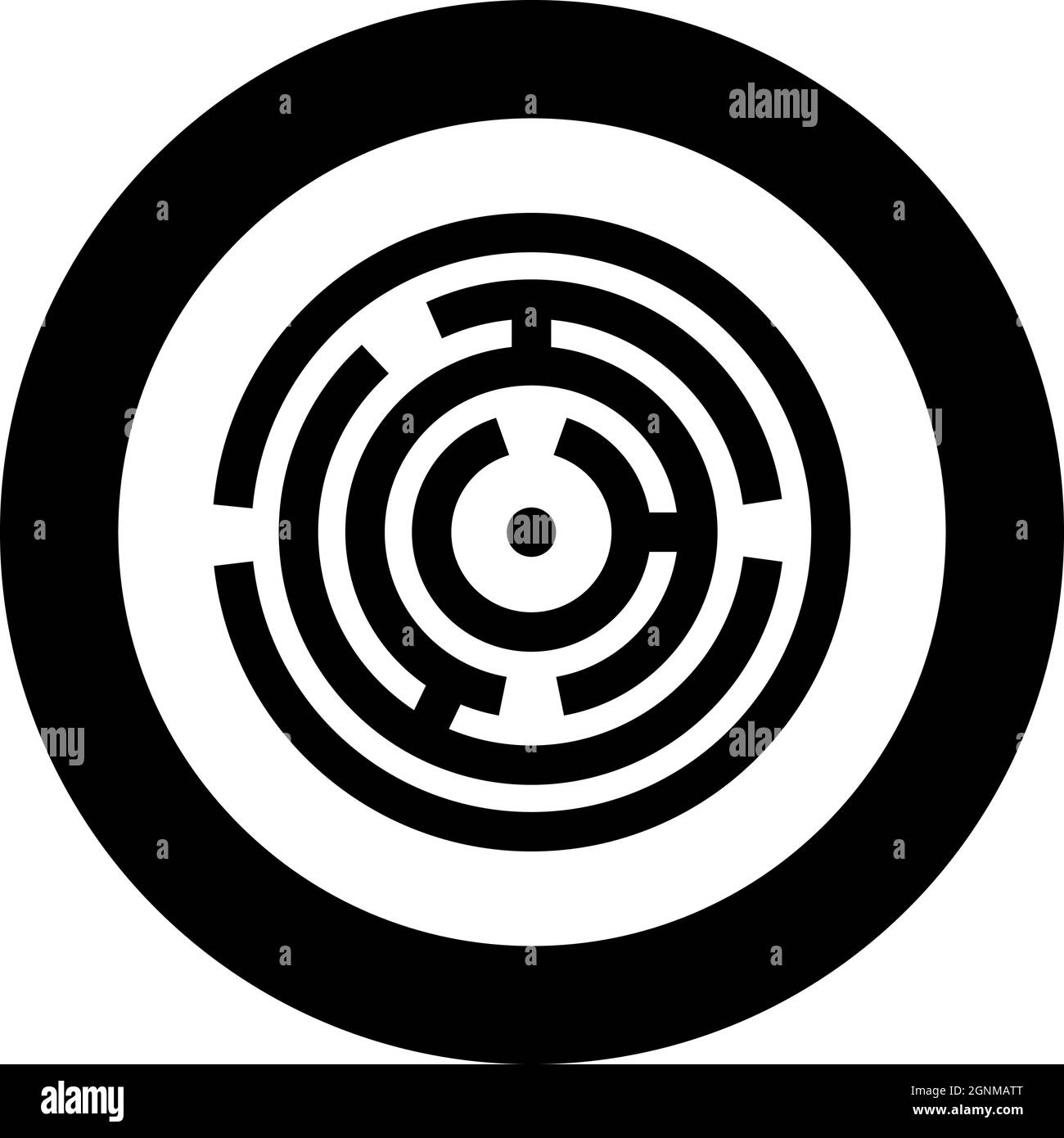 Round labyrinth Circle maze icon in circle round black color vector ...
