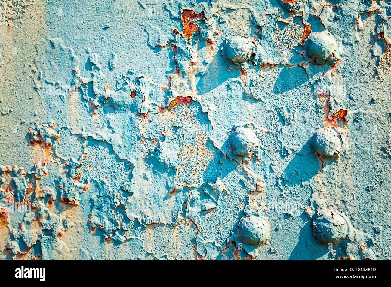 rusty and scratched metal panel background with six bolt Stock Photo ...