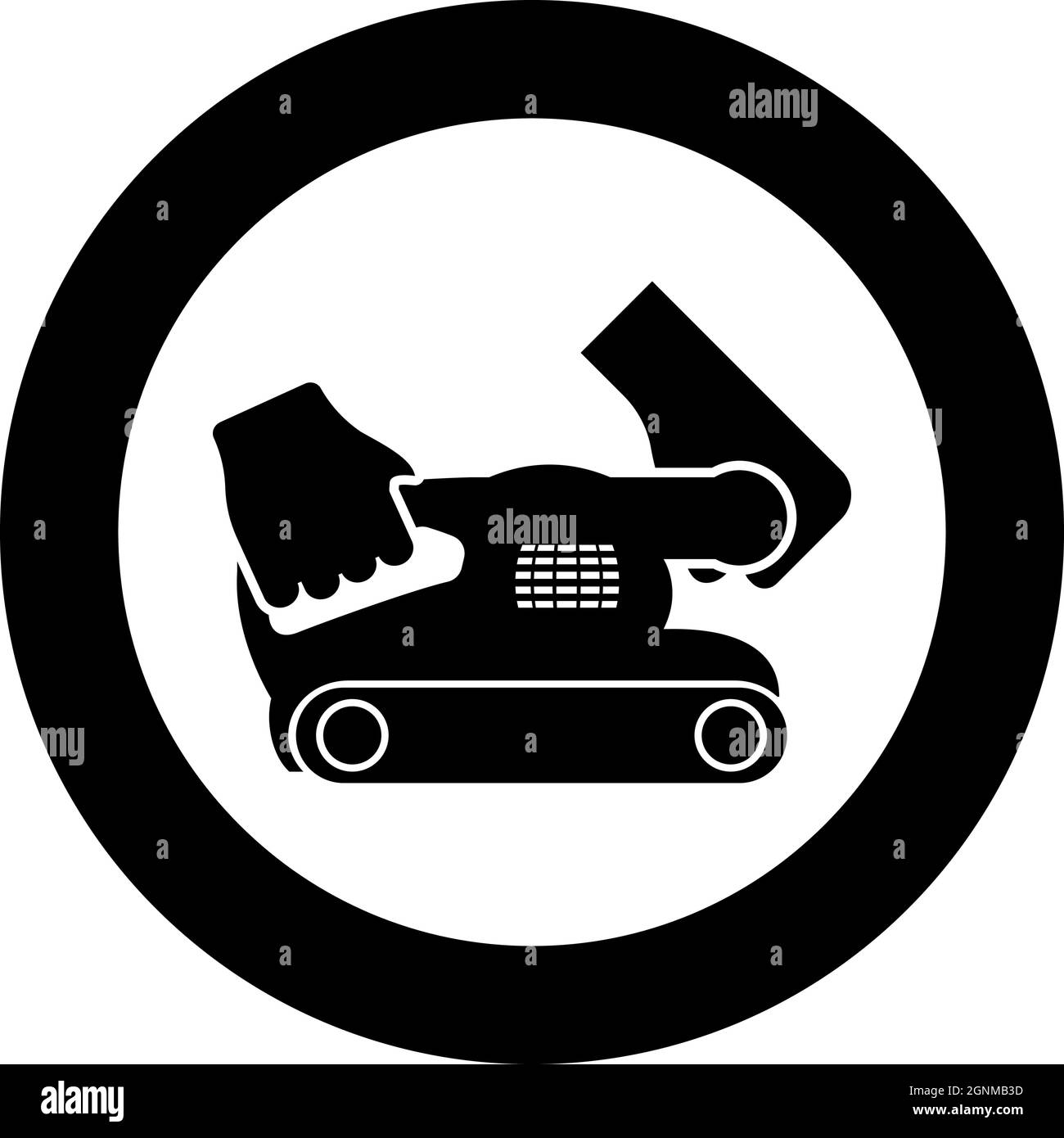 Belt sander in hand holding tool use Arm using circular sheet Electric ...