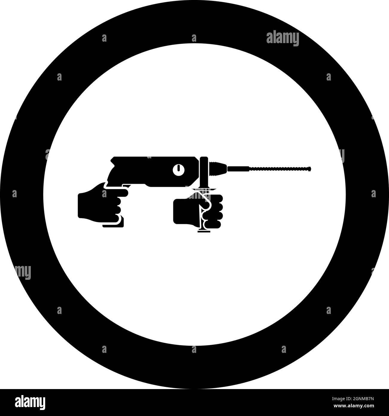 Electric rotary hammer drill in hand holding tool use Arm using Power ...
