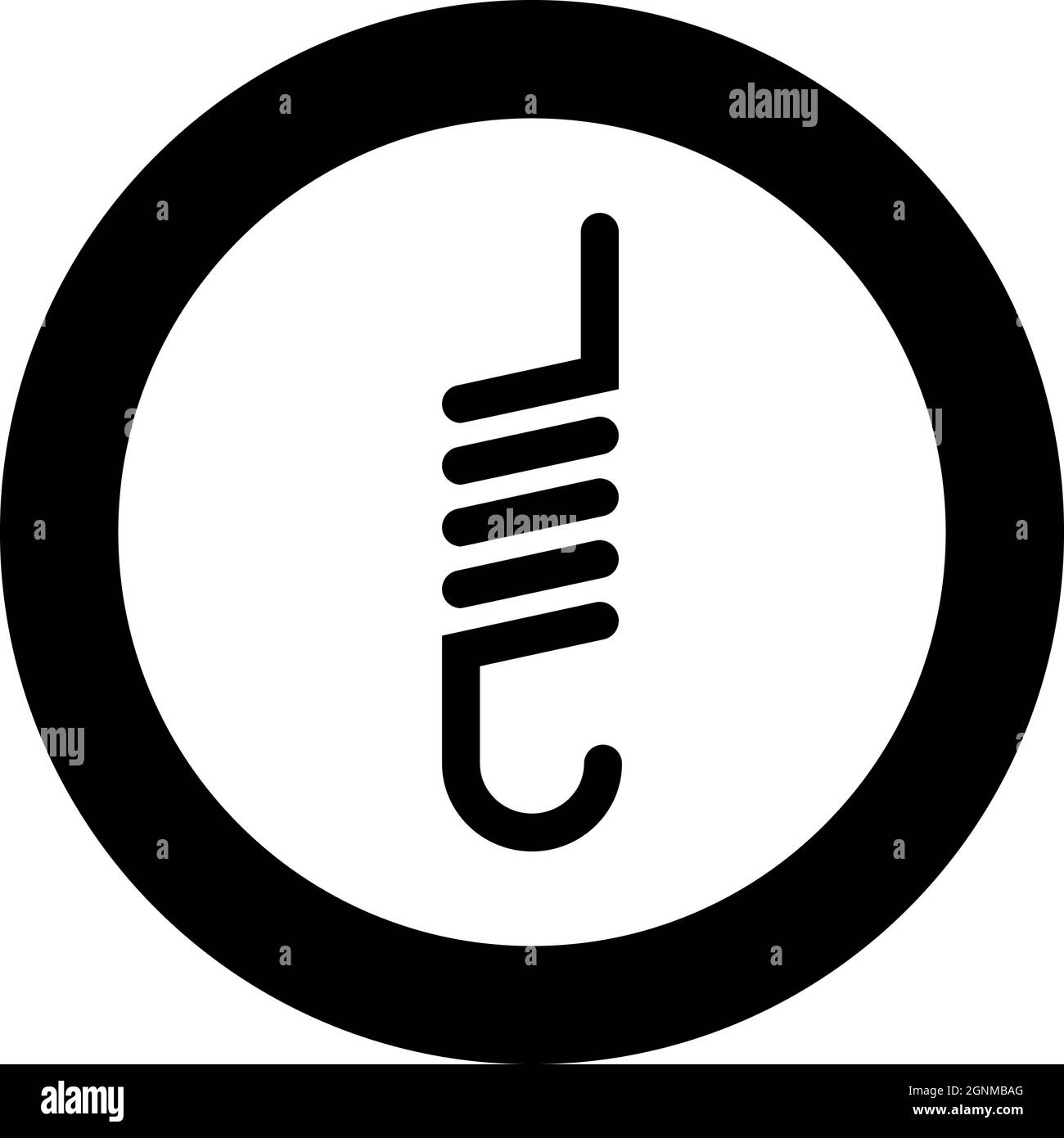Spring with crochet spiral shape icon in circle round black color ...