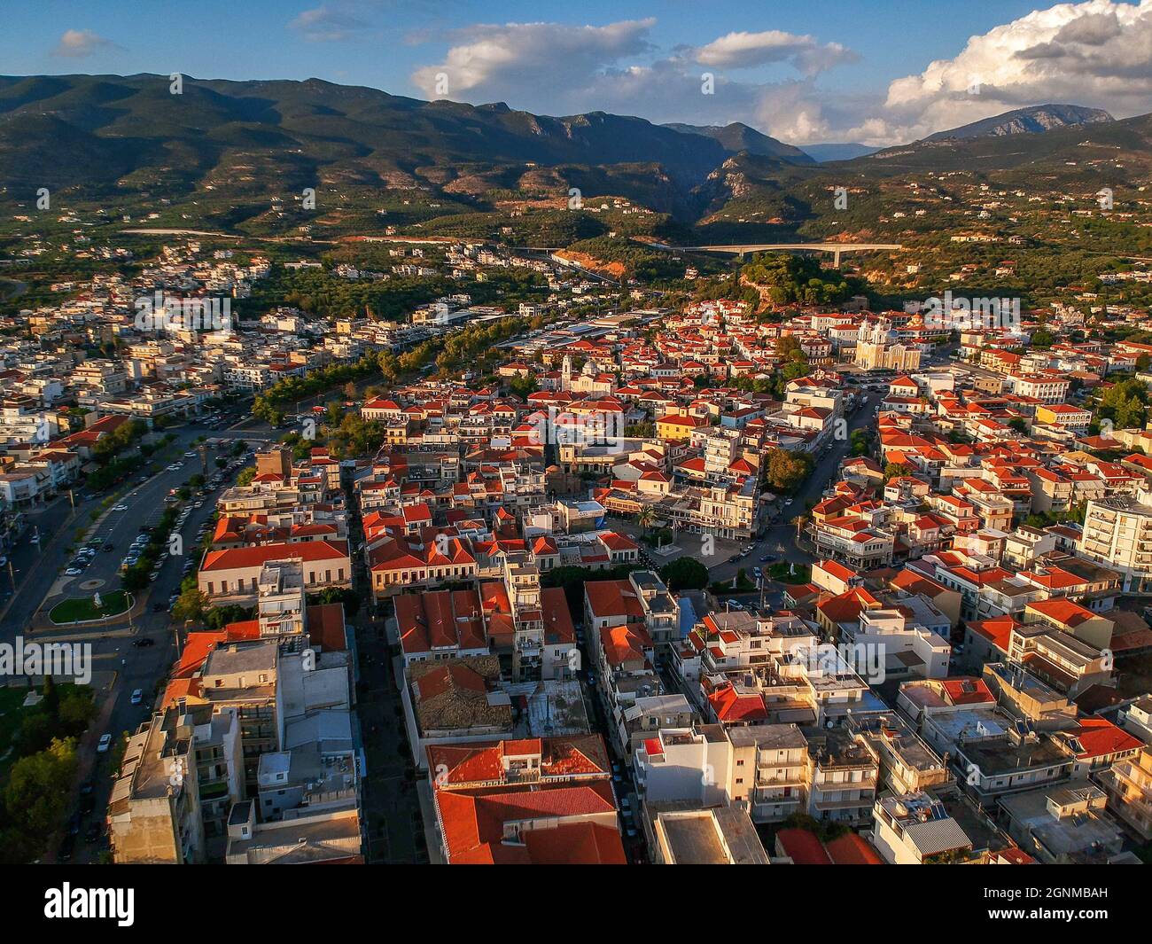 Aerial view around the castle hill area and the Metropolitan church of ...