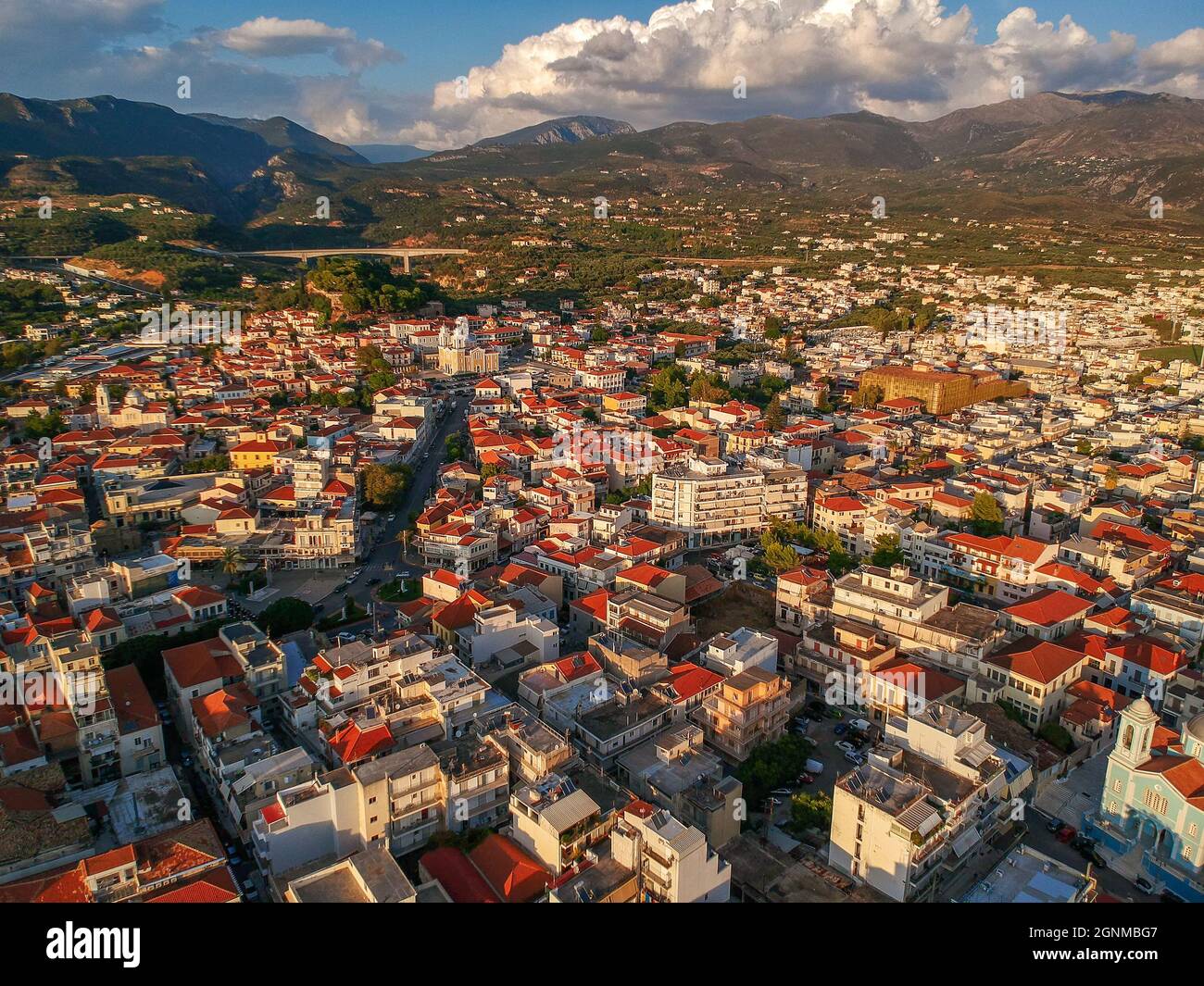 Aerial view around the castle hill area and the Metropolitan church of ...