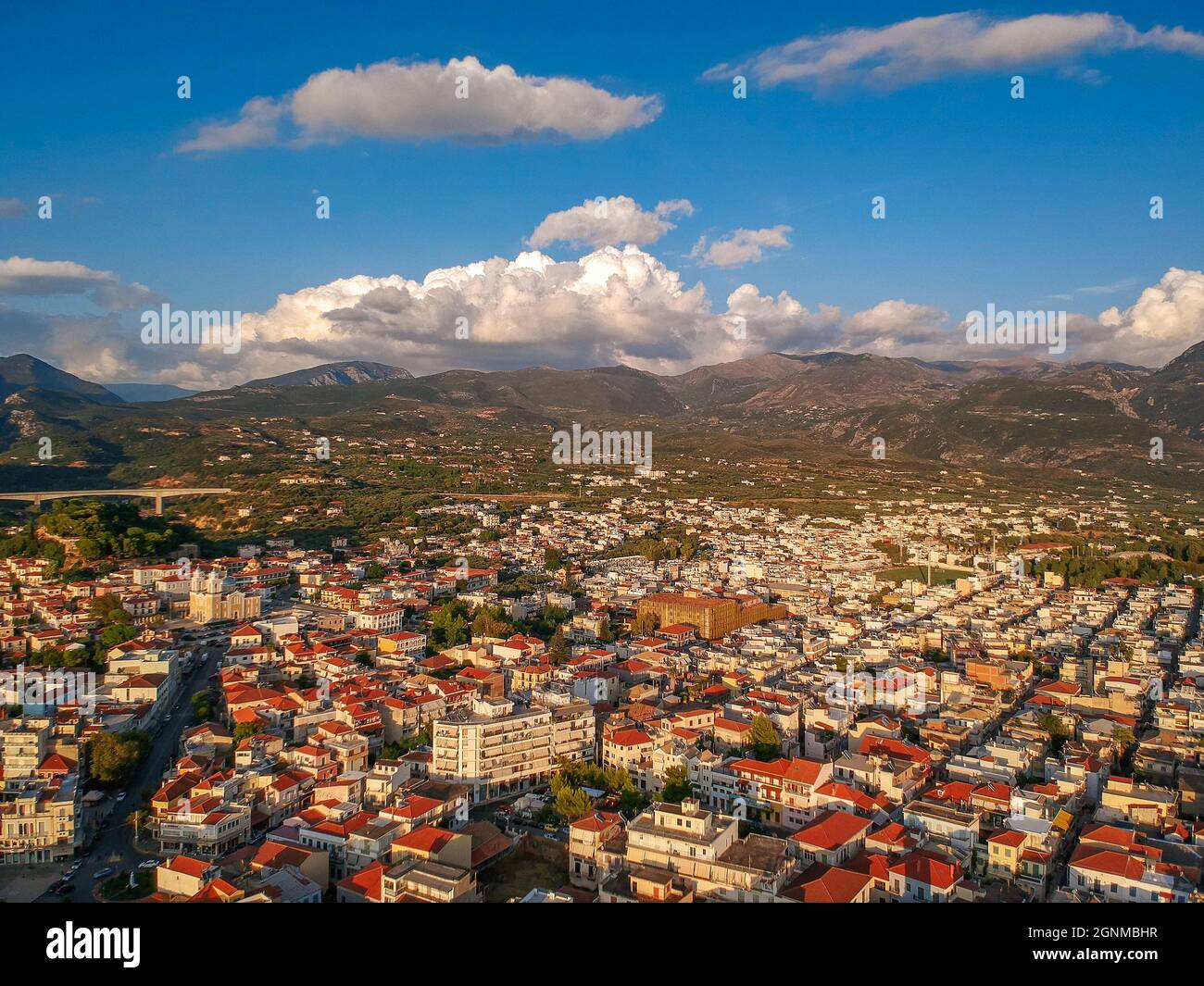 Aerial view around the castle hill area and the Metropolitan church of ...