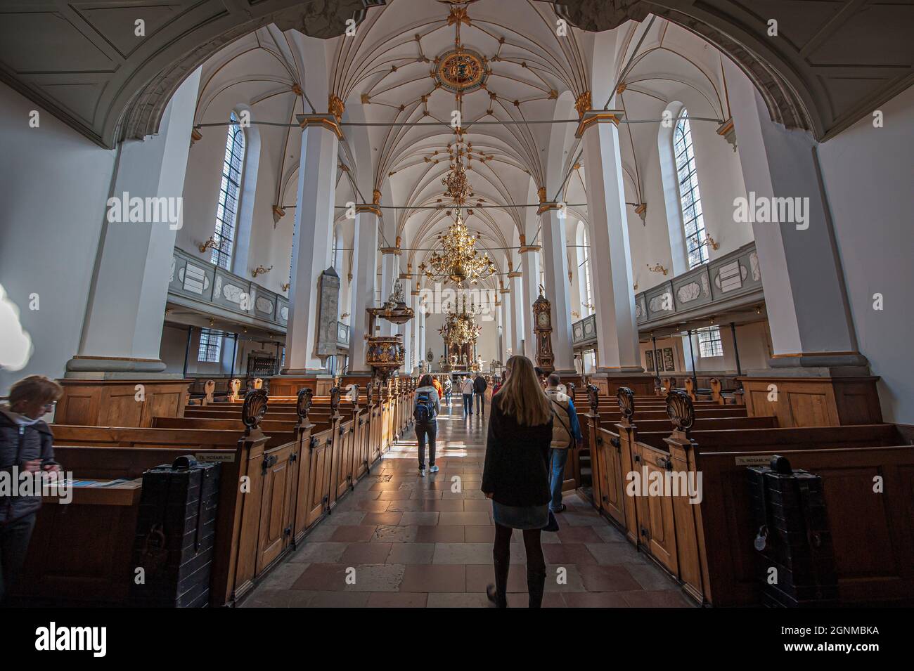Copenhagen , Denmark - April 11 2009: Interior of Trinitatis Kirke ...