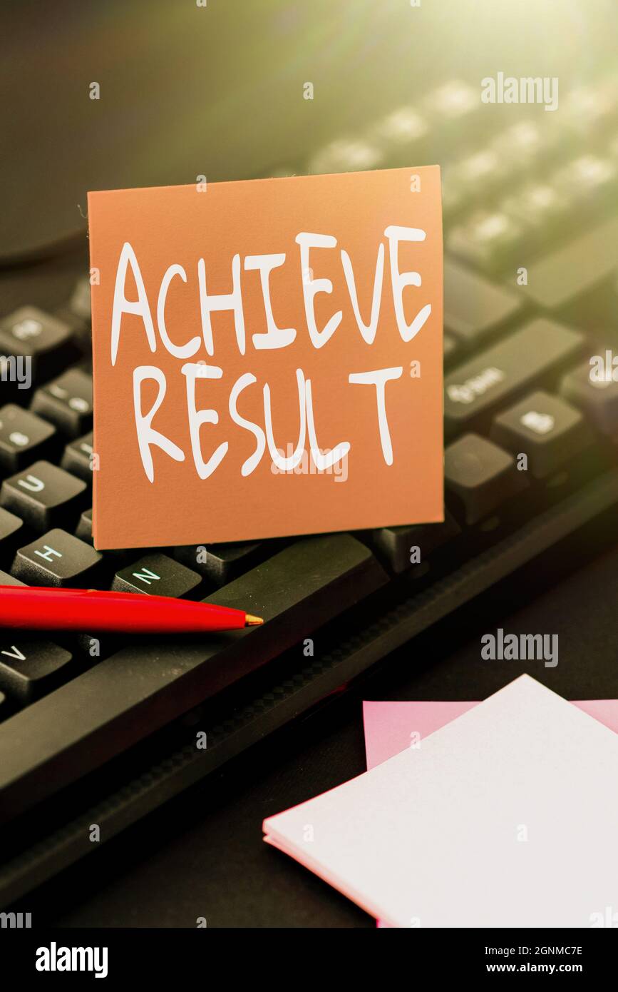 Writing displaying text Achieve Result. Business showcase ... Writing displaying text Achieve Result. Business showcase ...