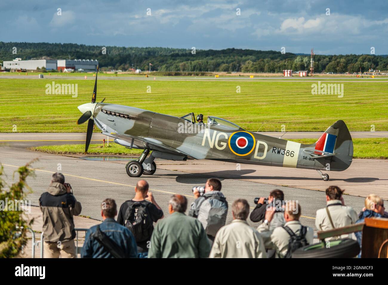 Gothenburg, Sweden - August 29 2009: Supermarine Spitfire Mk XVI SE-BIR ...