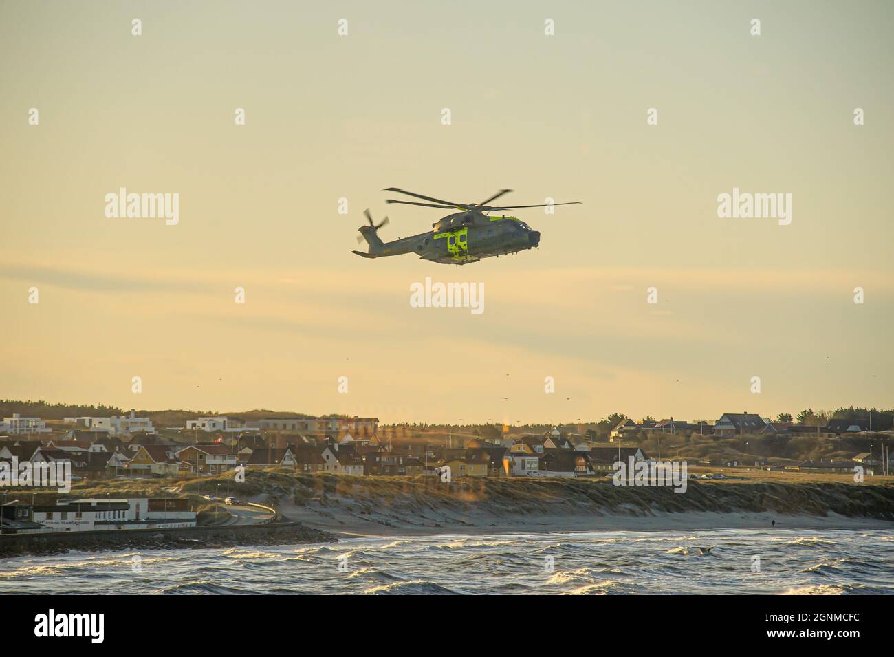 Hirtshals , Denmark - December 28 2009: AgustaWestland AW101, EH101 ...