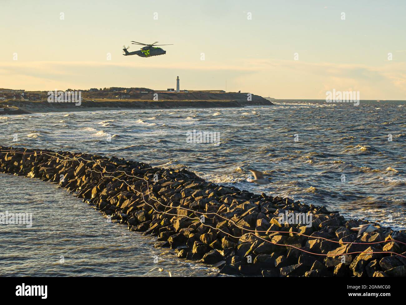 Hirtshals , Denmark - December 28 2009: AgustaWestland AW101, EH101 ...