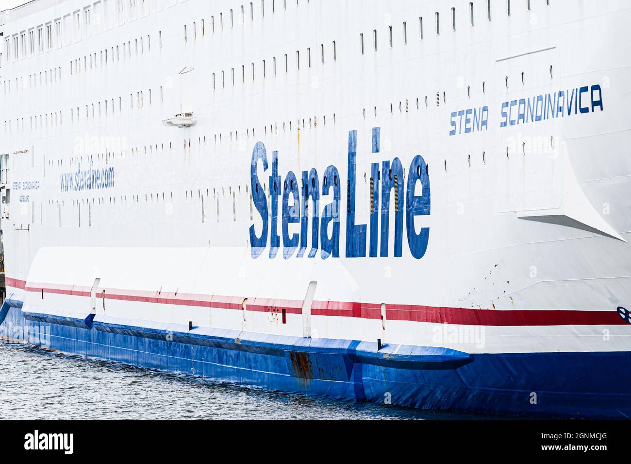 Gothenburg , Sweden – April 4 2010: Side of the Stena Line ro-ro ...