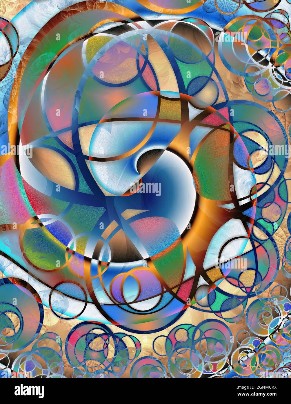 Colorful abstract of curved lines. 3D rendering Stock Photo - Alamy