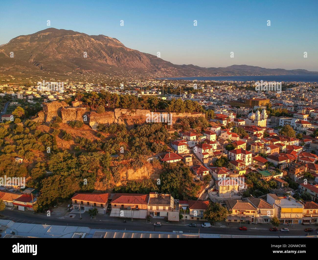 Aerial view around the castle hill area and the Metropolitan church of ...