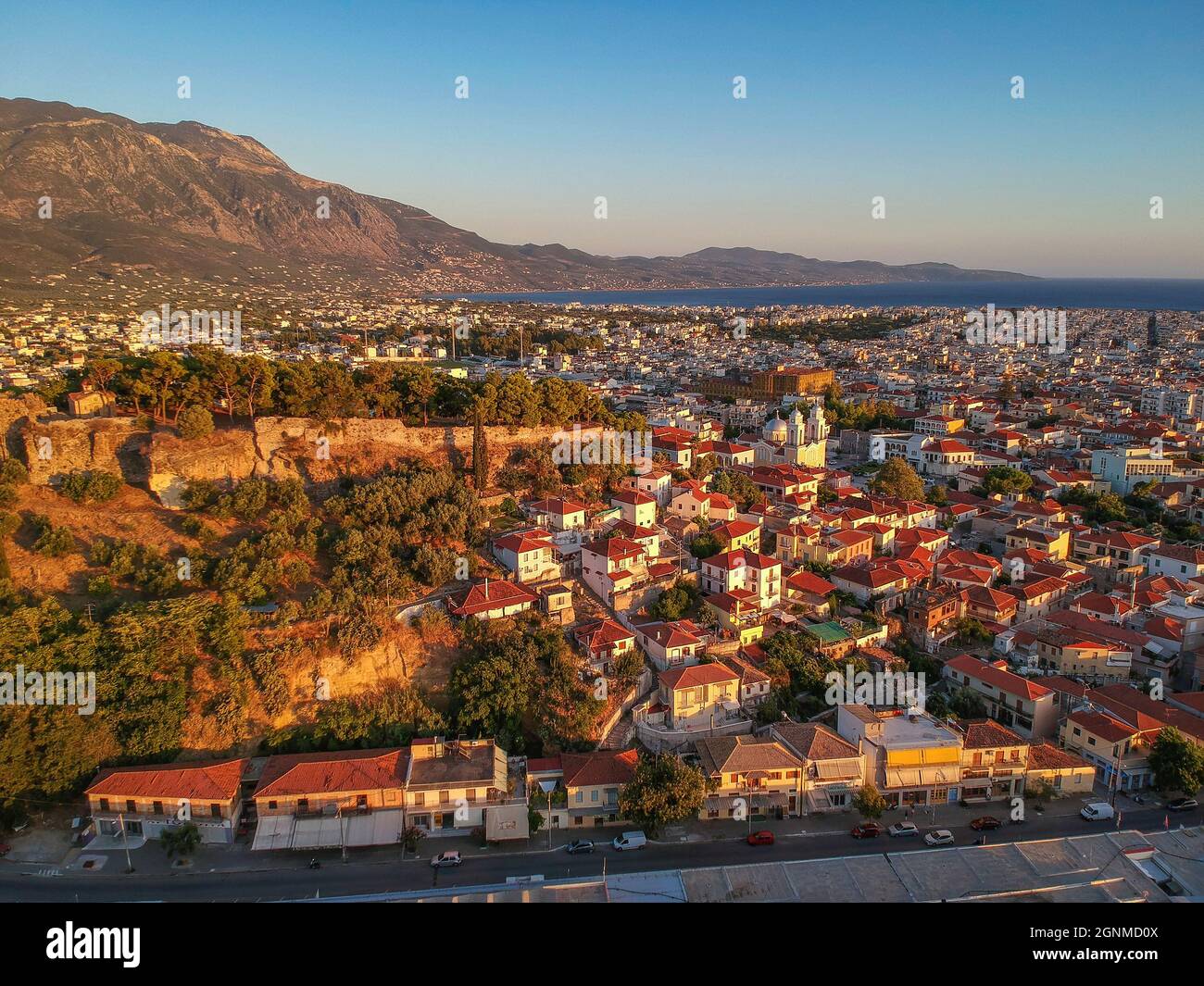 Aerial view around the castle hill area and the Metropolitan church of ...