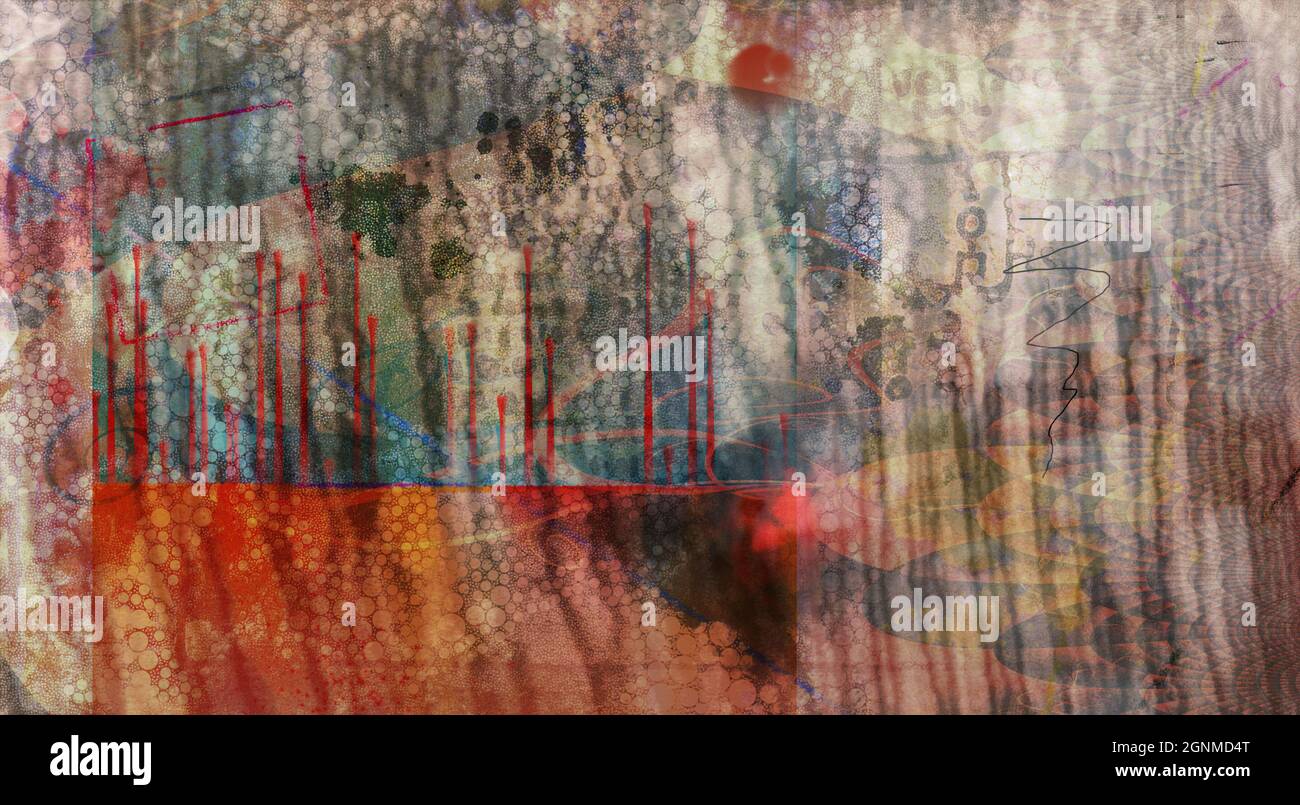 Muted Abstract Painting. 3D rendering Stock Photo - Alamy