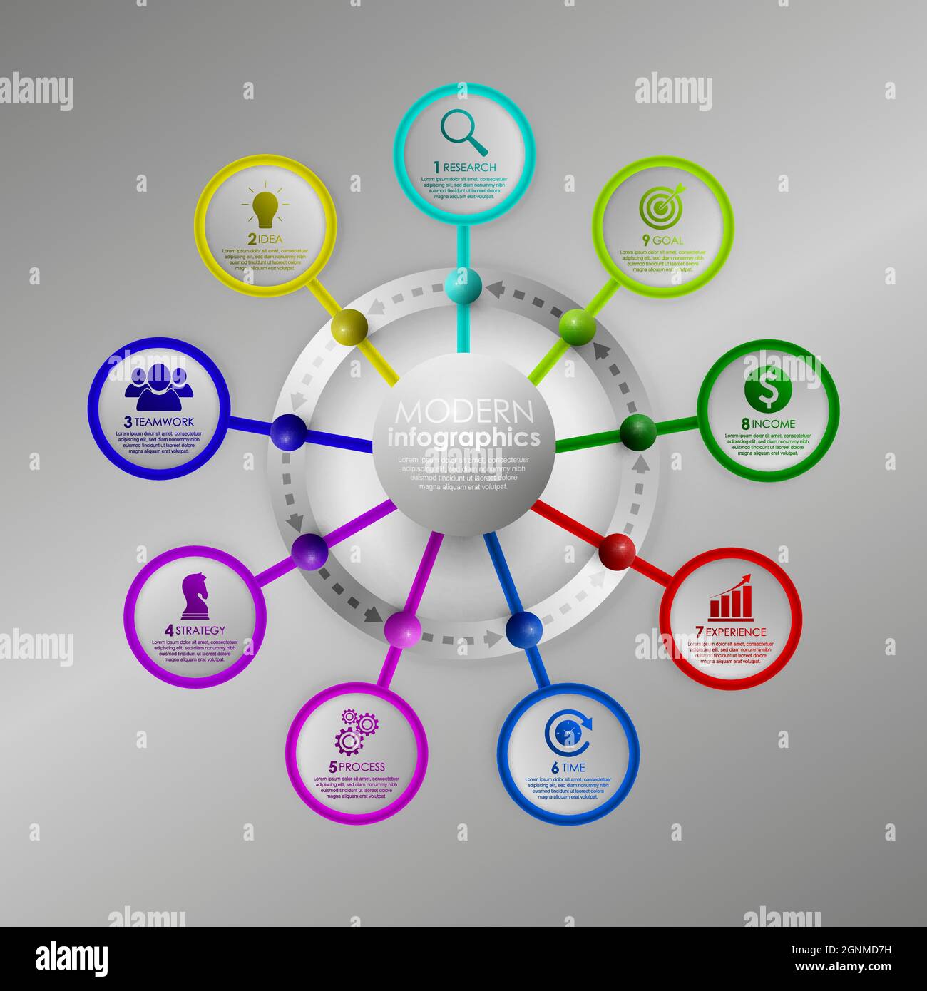 EPS10 Vector illustration. Business infographic process with realistic ...