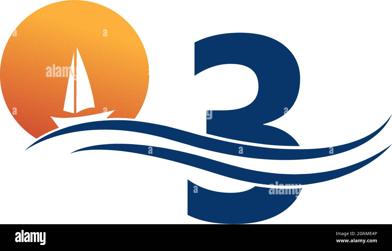 Number 2 logo with ocean landscape icon template vector Stock Vector ...