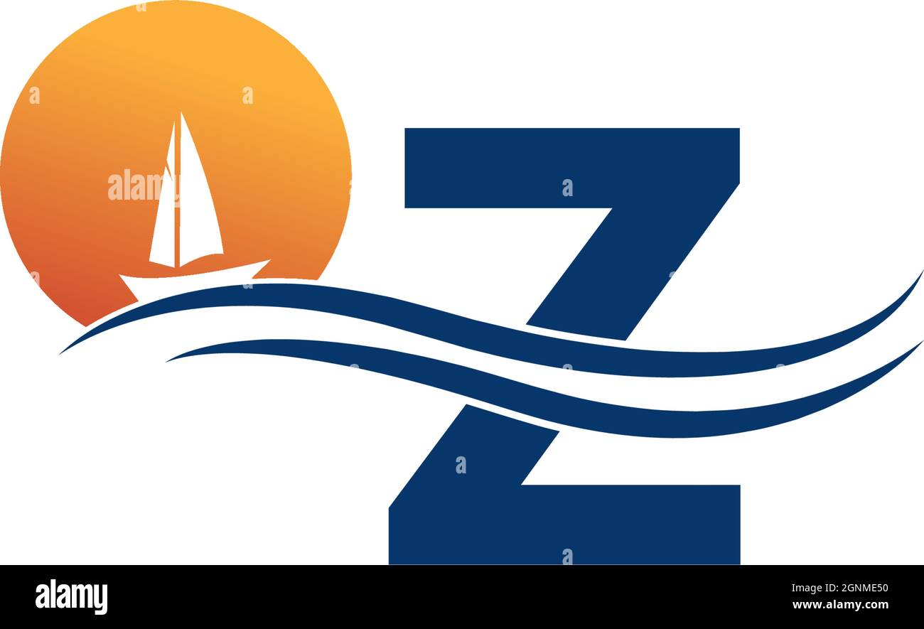 Letter Z logo with ocean landscape icon template vector Stock Vector ...
