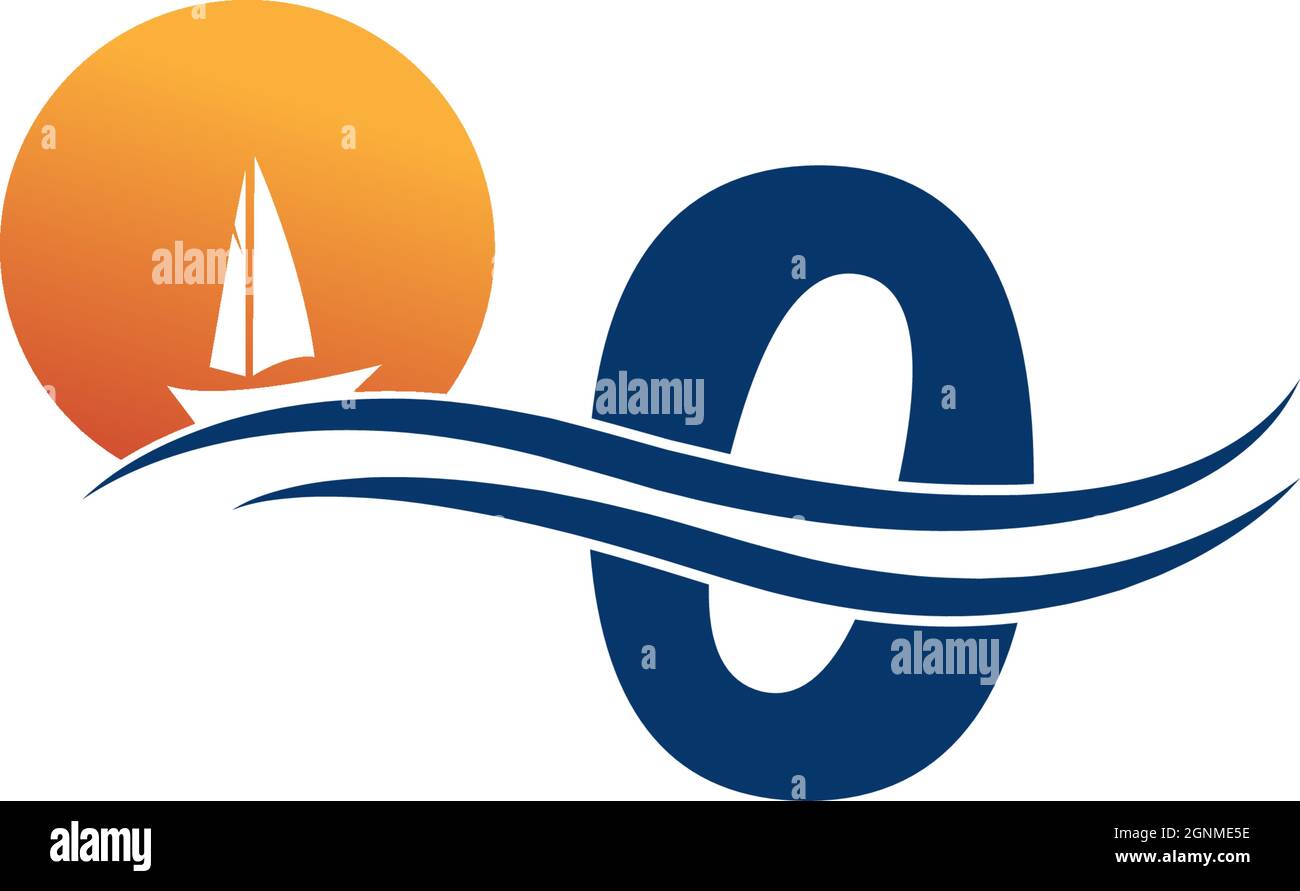 Number zero logo with ocean landscape icon template vector Stock Vector ...