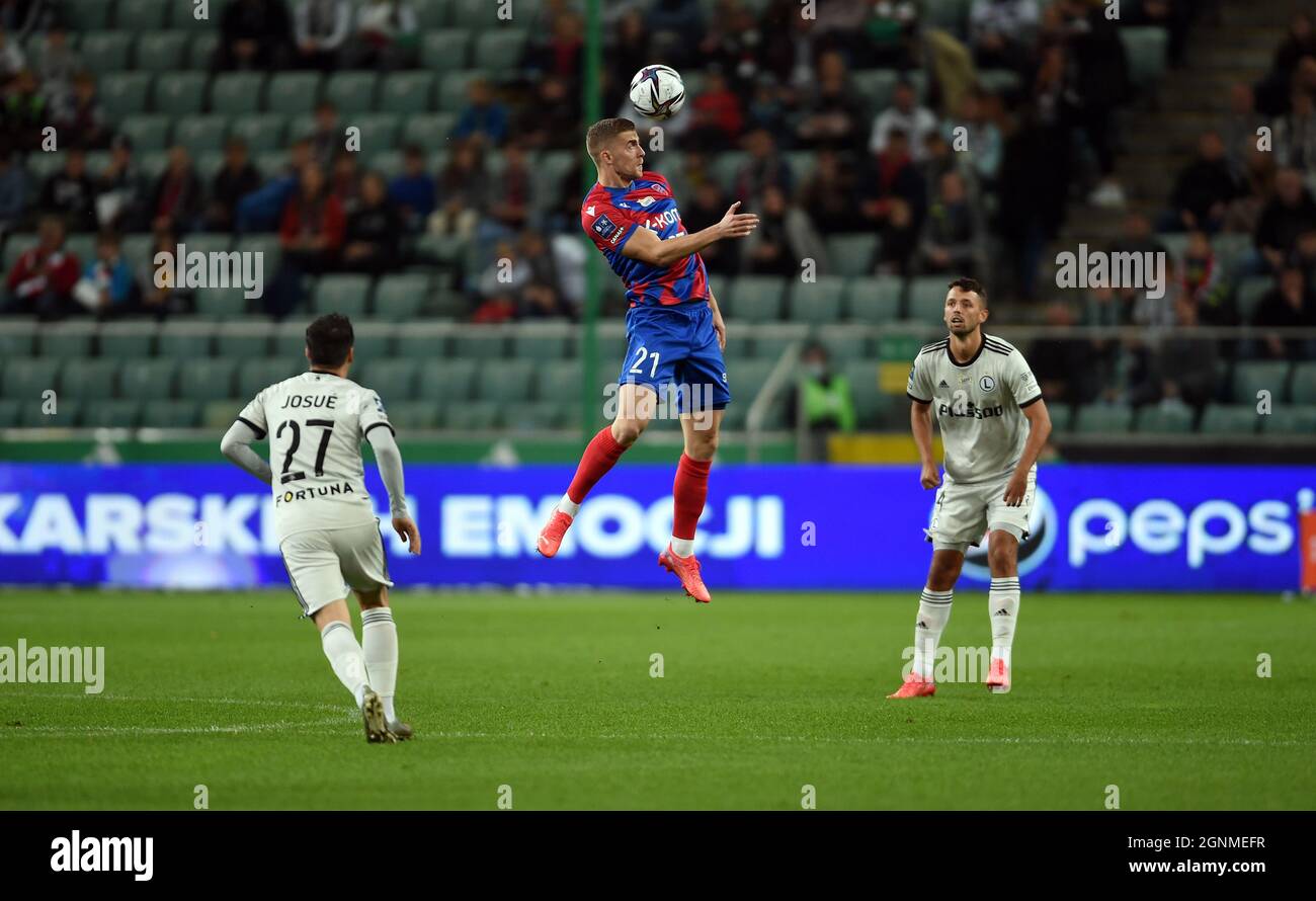 WARSAW, POLAND - SEPTEMBER 25, 2021: Polish Football League game Legia ...