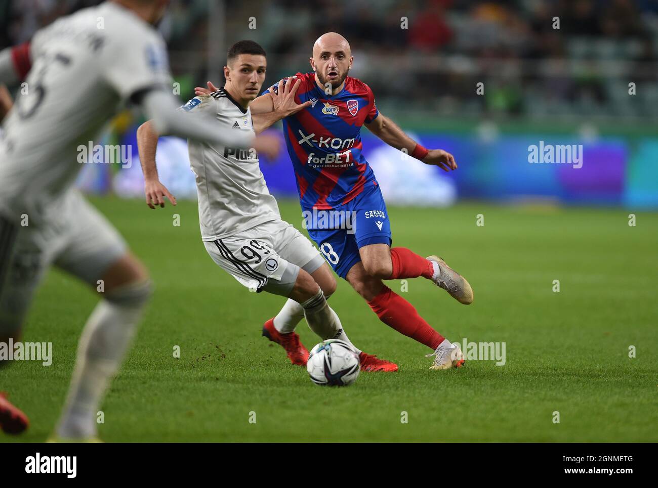 WARSAW, POLAND - SEPTEMBER 25, 2021: Polish Football League game Legia ...