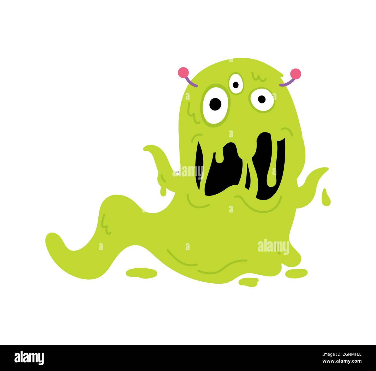 Cartoon slime monster on white background Stock Vector Image & Art - Alamy