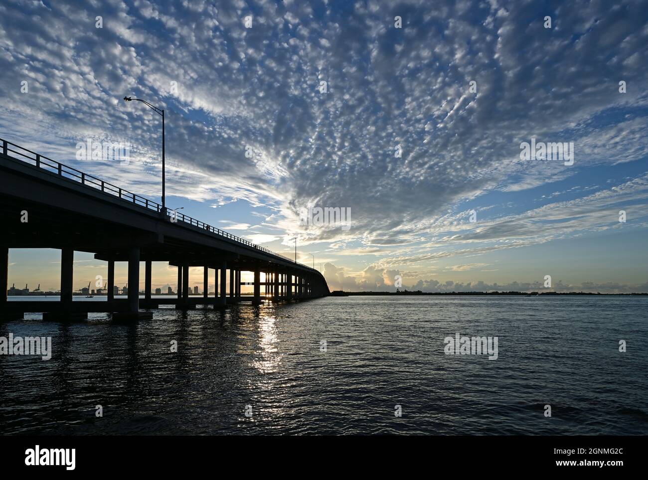 Rickenbacker Causeway Bridge in Miami, Florida under dramatic summer ...