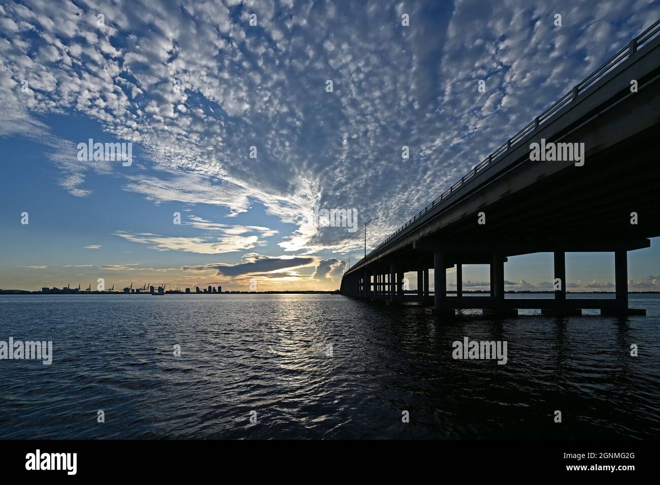 Rickenbacker Causeway Bridge in Miami, Florida under dramatic summer ...
