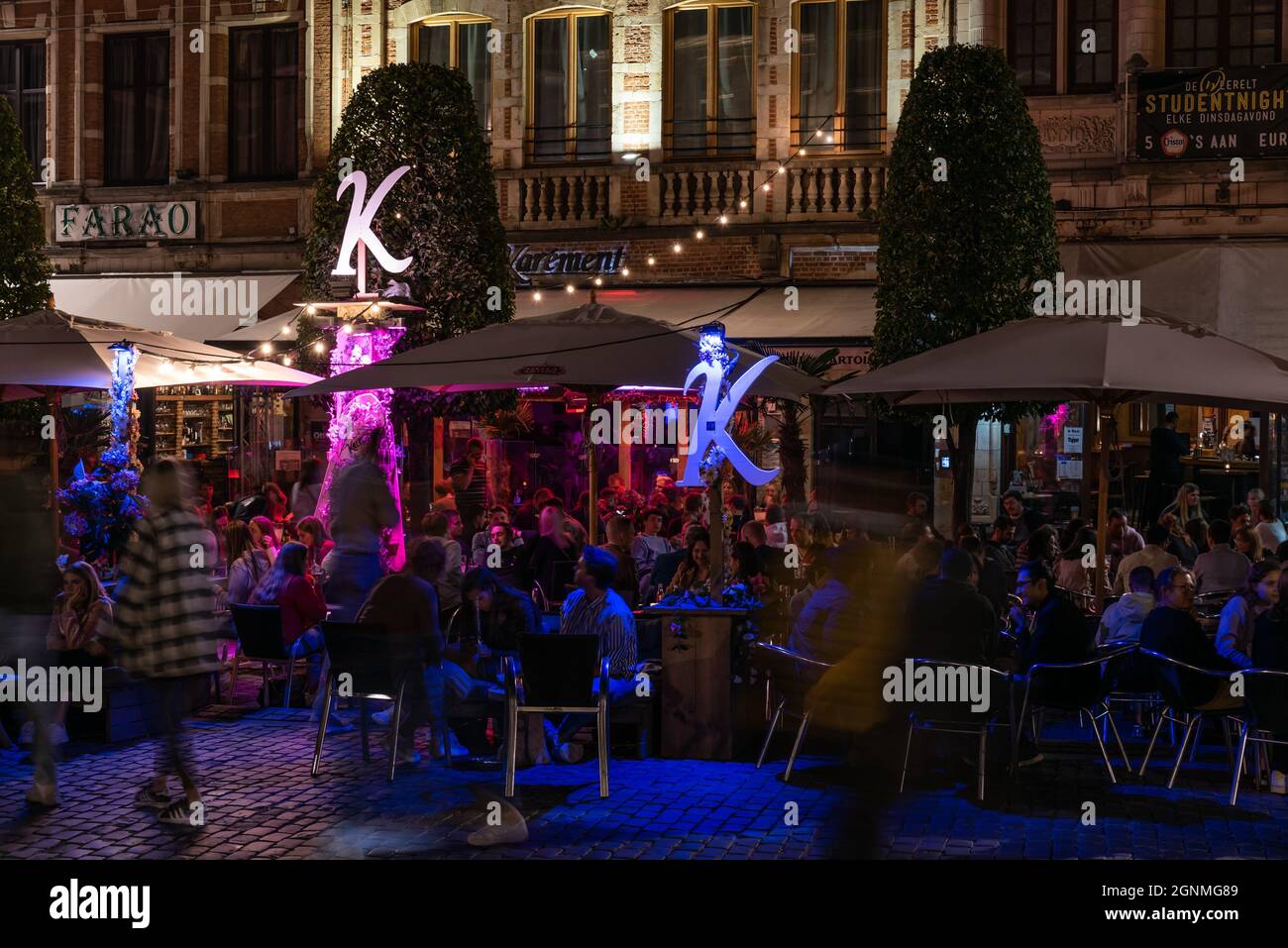 Leuven, Flemish Brabant Region, Belgium - 09 22 2021: Students having a ...