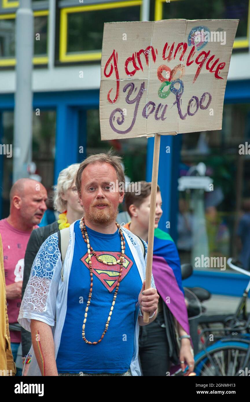 Gay pride march placard hi-res stock photography and images - Alamy